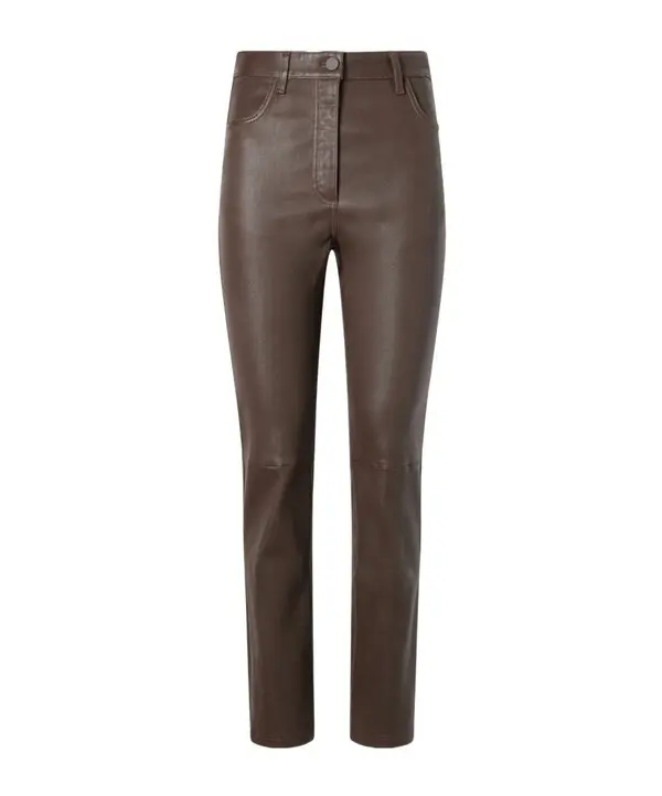 JOSEPH Leather Cropped Flared Pants - No