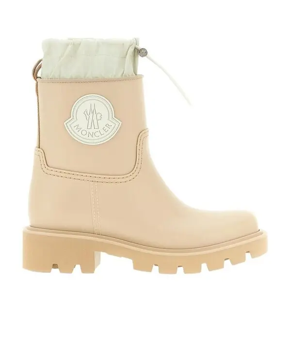 Moncler Logo-patch Rain Boots - Beige