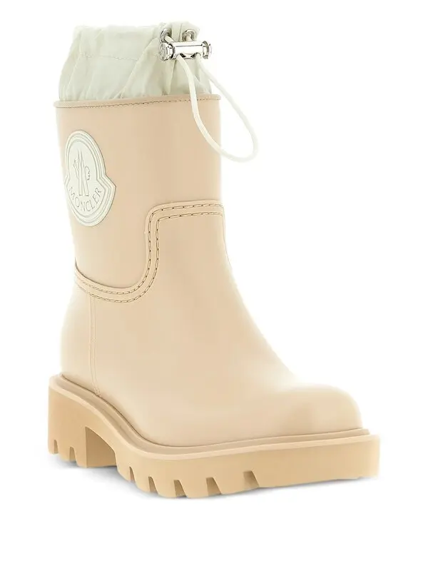 Moncler Logo-patch Rain Boots - Beige