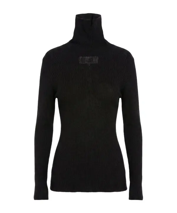 MAISON MARGIELA Solid-color Turtleneck Long-sleeve Knit Top