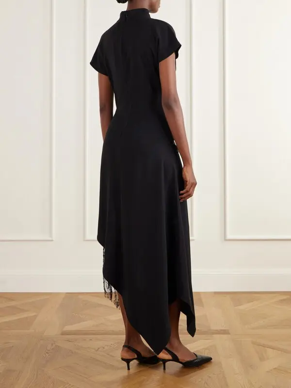 Staud Bead-embellished Crepe Midi Dress