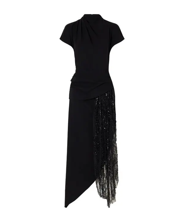 Staud Bead-embellished Crepe Midi Dress - No