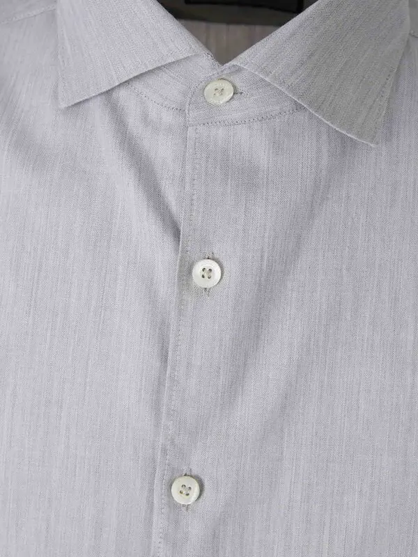 Canali Long Sleeved Plain Shirt
