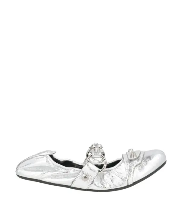 Balenciaga Metallic Mary Jane Flats