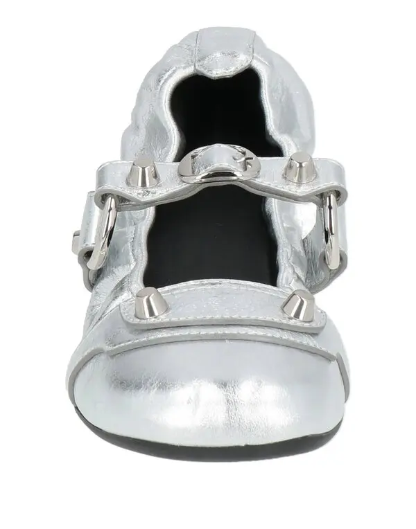 Balenciaga Metallic Mary Jane Flats