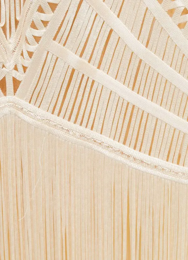 Attico Fringed Midi Dress - Ivory