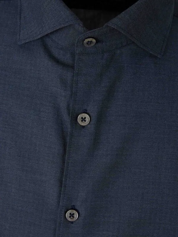 Canali Long Sleeved Plain Shirt