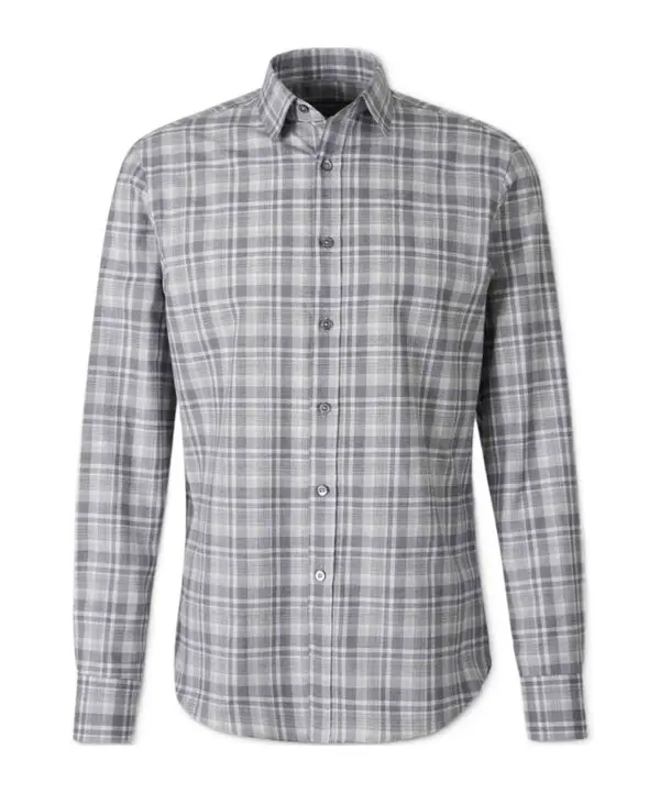 Canali Long Sleeved Plaid Shirt