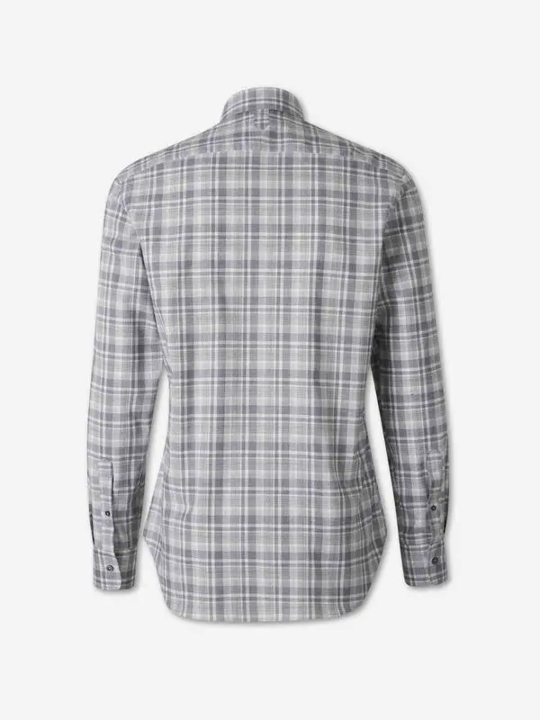 Canali Long Sleeved Plaid Shirt