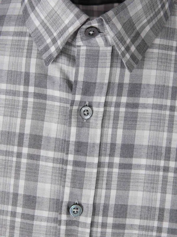 Canali Long Sleeved Plaid Shirt