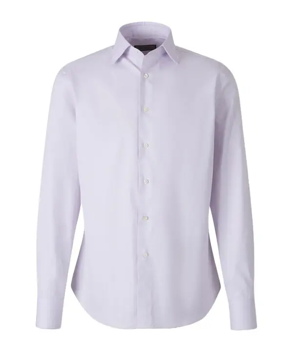 Canali Long Sleeved Curved Hem Shirt