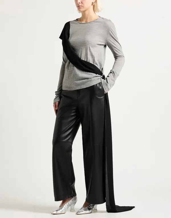 MAISON MARGIELA Solid-color Long-sleeve Crew Neck Top