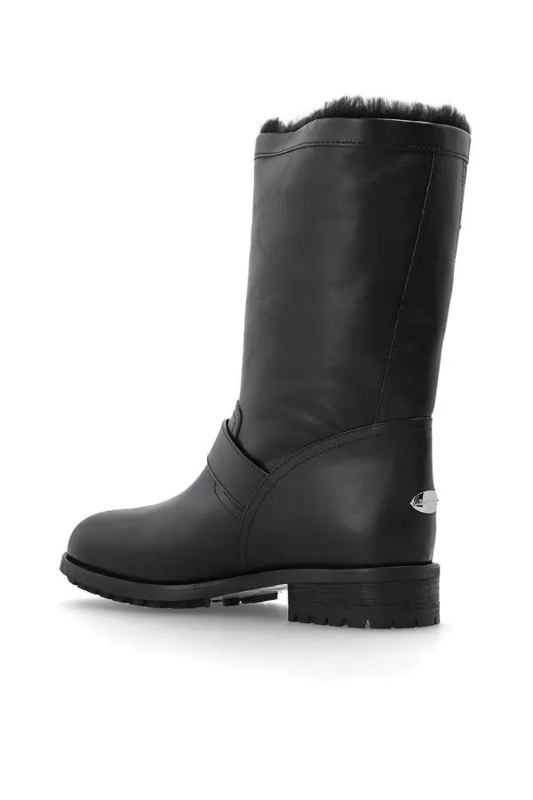 JIMMY CHOO Biker Mid Buckled Boots