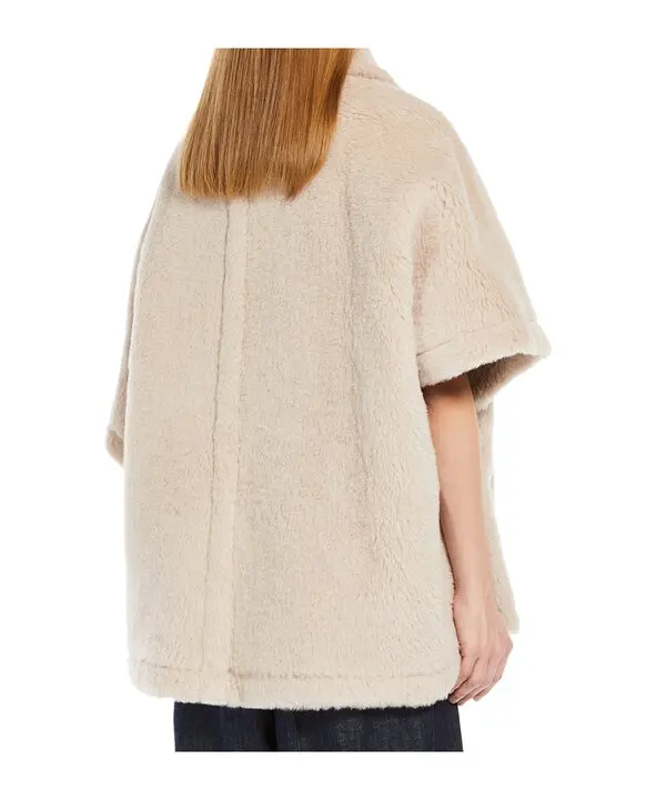 Max Mara Cape In Alpaca And Wool Teddy Fabric