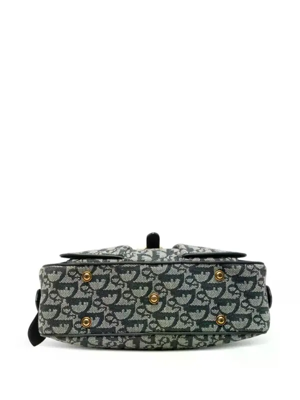 Dior 2001 Mini Diorissimo Trotter Canvas Double Saddle Bowler Bag Handbag