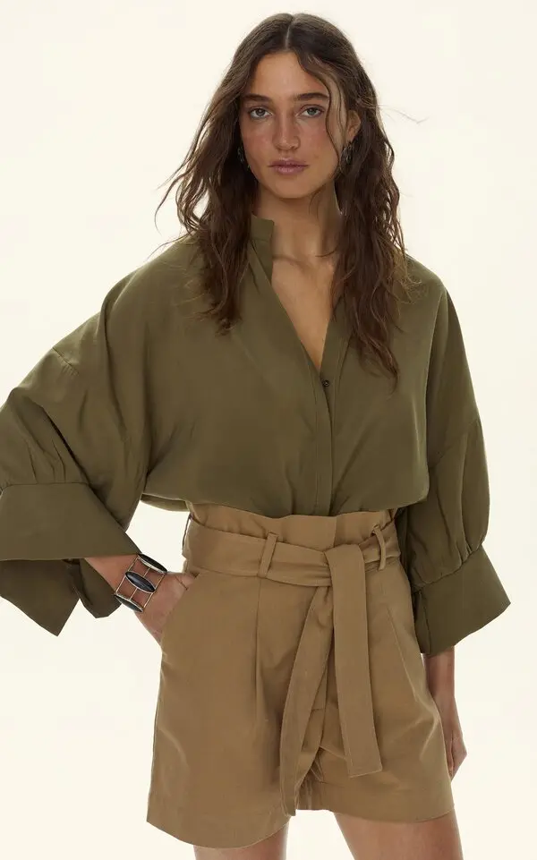 CURATORIA Ceibo Cotton Gabardine Shorts