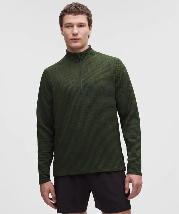 Lululemon Waffle-knit Half Zip - Deep Forest