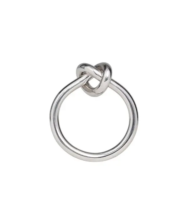 Celine Knot Ring In Brass With Rhodium Finish
