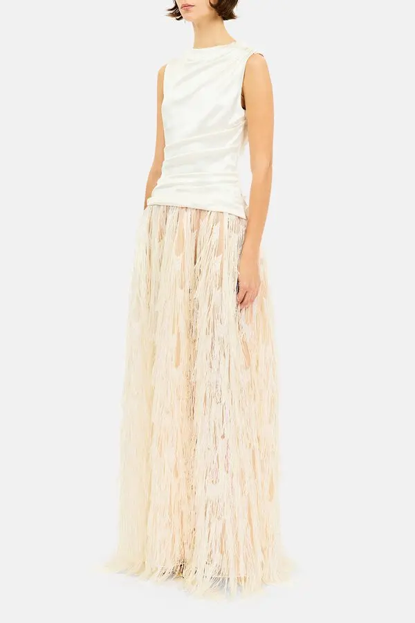 Ulla Johnson Giselle Ss Fringe Gown