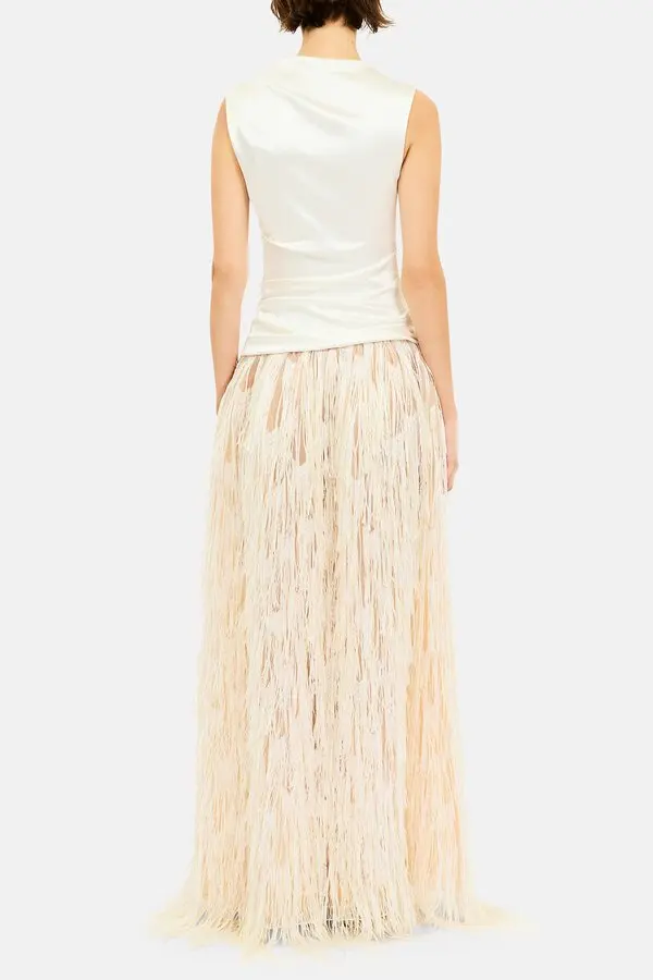 Ulla Johnson Giselle Ss Fringe Gown