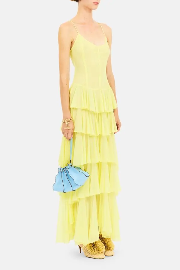 Ulla Johnson Estelle Spaghetti Strap Tiered Dress