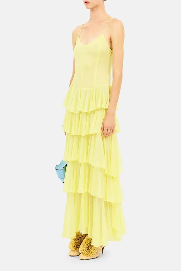 Ulla Johnson Estelle Spaghetti Strap Tiered Dress