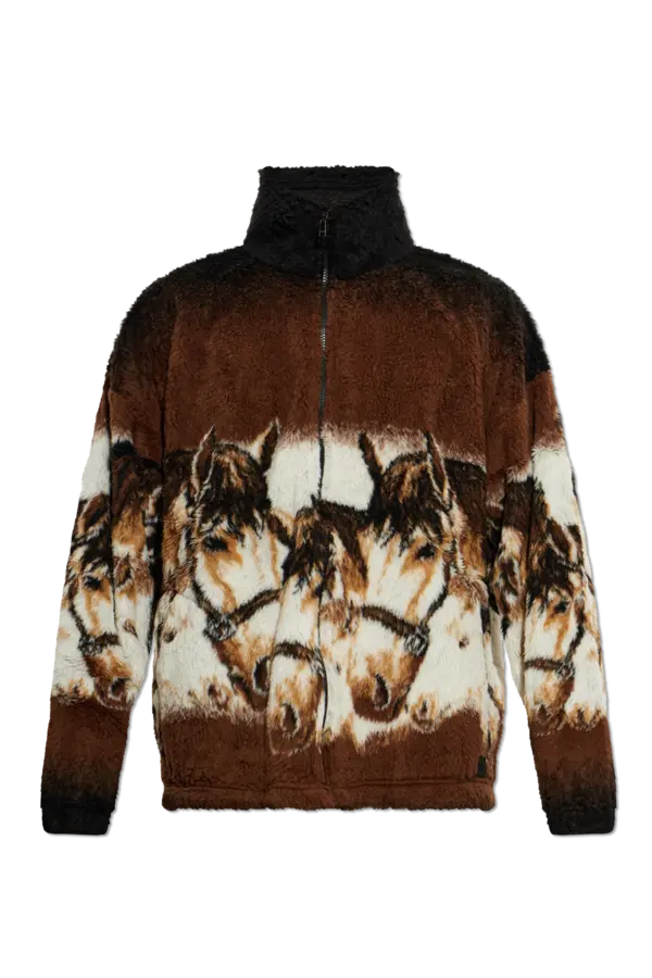 MAISON MARGIELA Men’s Fleece Jacket With Stand-up Collar - Brown