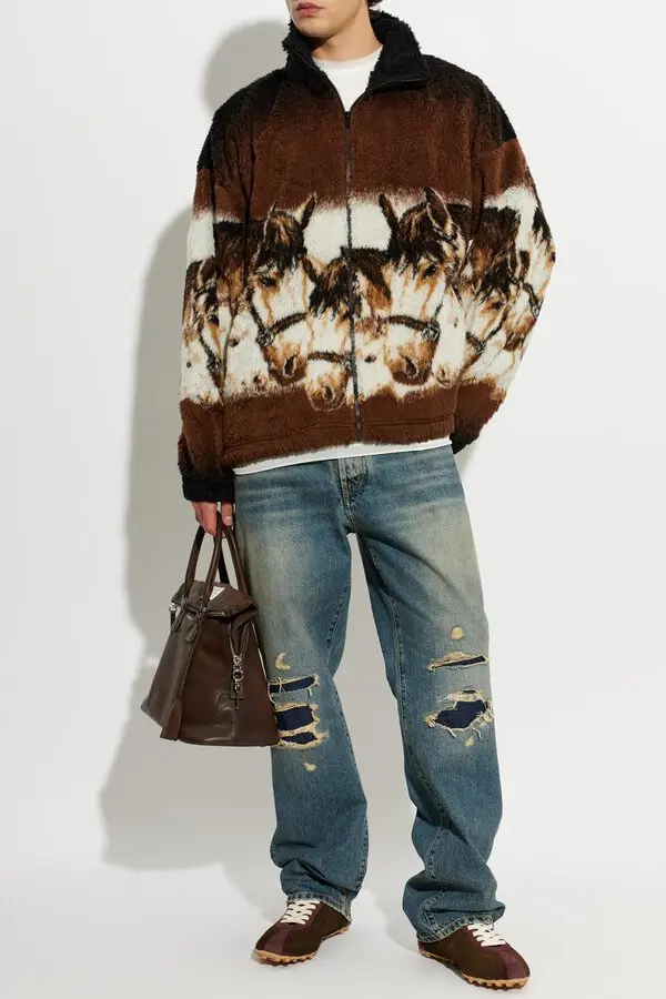MAISON MARGIELA Men’s Fleece Jacket With Stand-up Collar