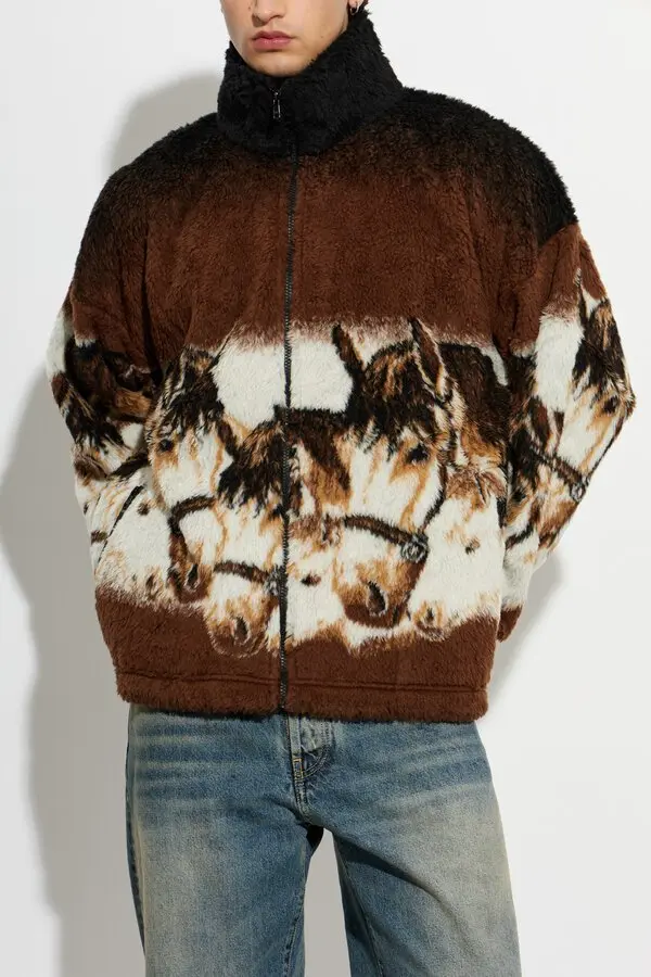 MAISON MARGIELA Men’s Fleece Jacket With Stand-up Collar