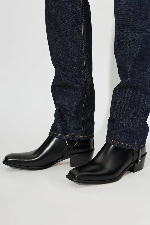 Fendi Double O Leather Ankle Boots