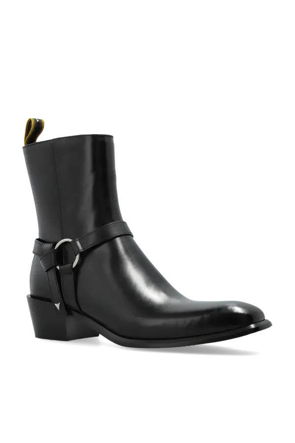 Fendi Double O Leather Ankle Boots
