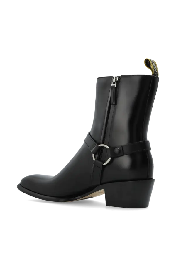 Fendi Double O Leather Ankle Boots