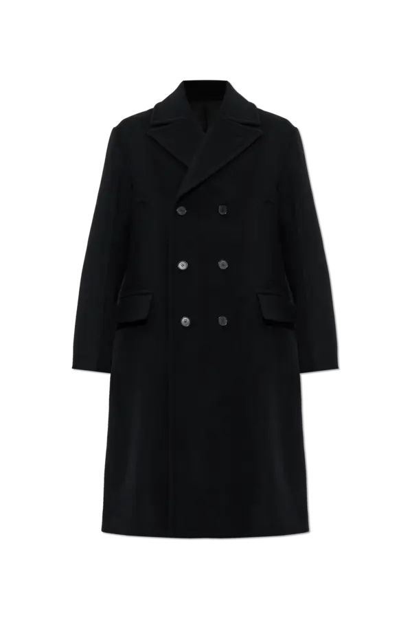 Fendi Wool Formal Double-breasted Coat With Single Back Vent By