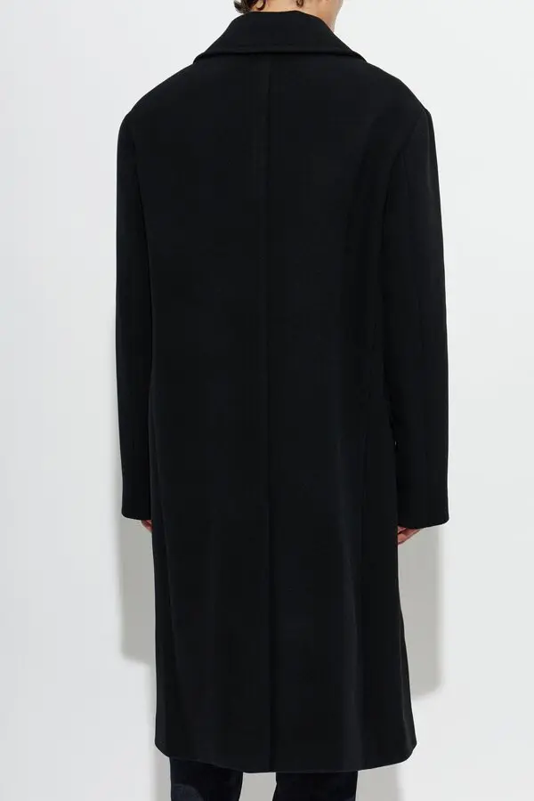 Fendi Wool Formal Double-breasted Coat With Single Back Vent By