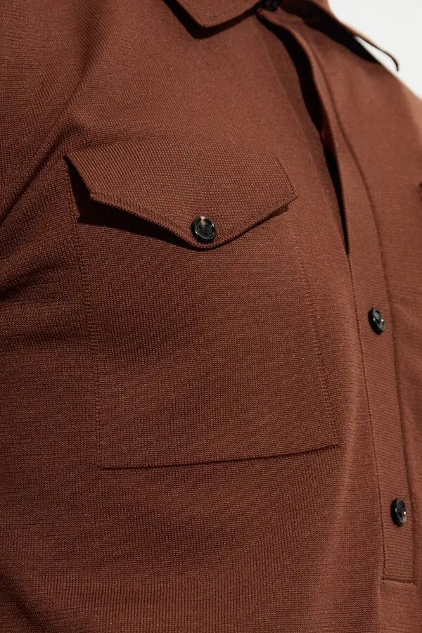 Bottega Veneta Long Sleeve Polo Shirt