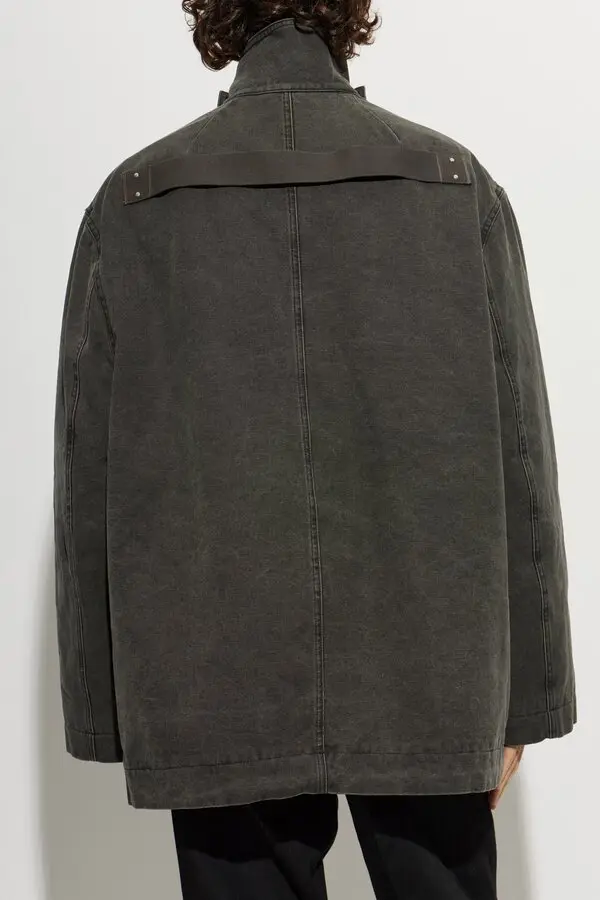 Rick Owens Gray Denim Jacket With Pockets