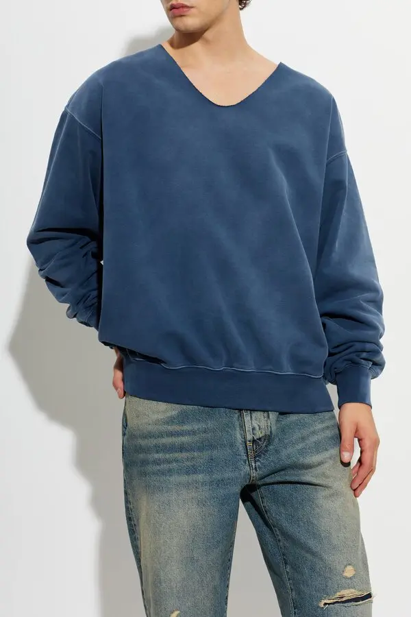 MAISON MARGIELA Raw-edge Crewneck Sweatshirt Dark
