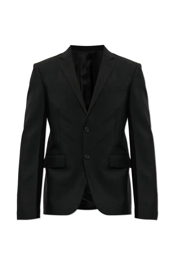 Fendi Wool Blazer With Open Lapels - Black