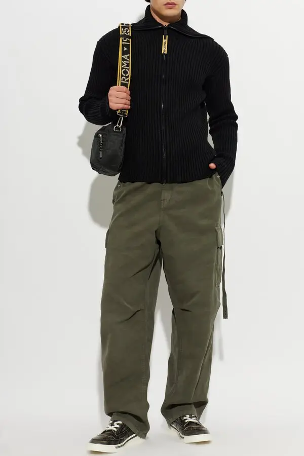Fendi Wool Cardigan With Stand Collar
