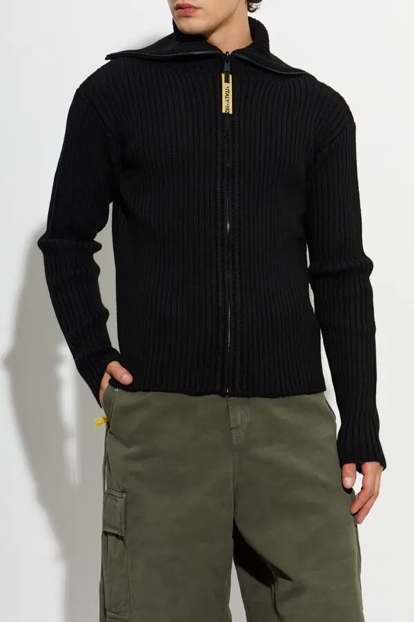 Fendi Wool Cardigan With Stand Collar