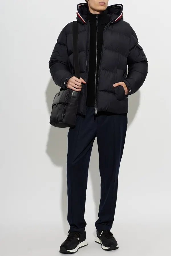 Moncler Wool Turtleneck Cardigan With Designer Logo