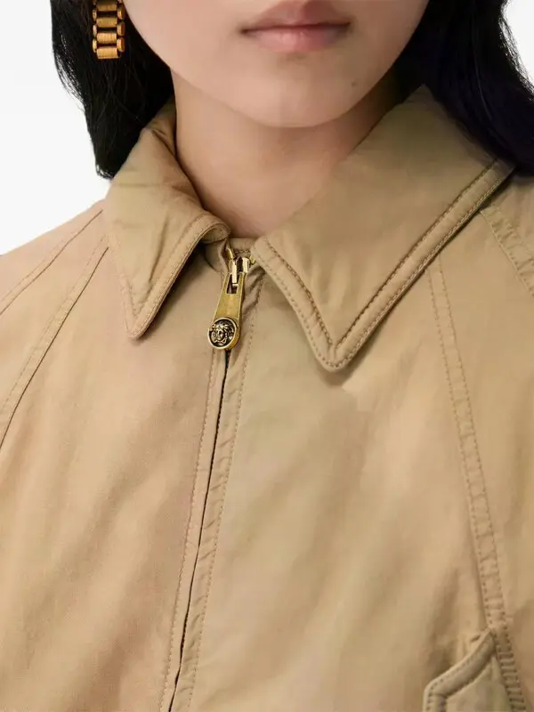 Versace Embroidered Cotton-gabardine Blouson - Neutrals