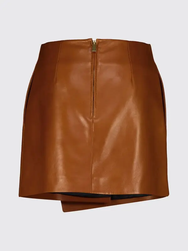Versace Asymmetrical Lambskin Wrap Mini Skirt With High-waisted Fit