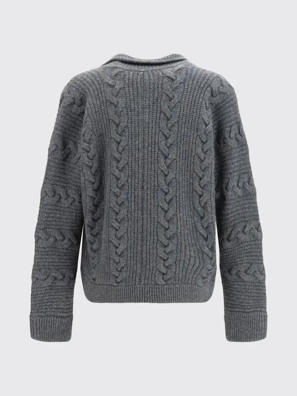 Versace Merino Wool V-neck Cardigan With Front Patch Pockets