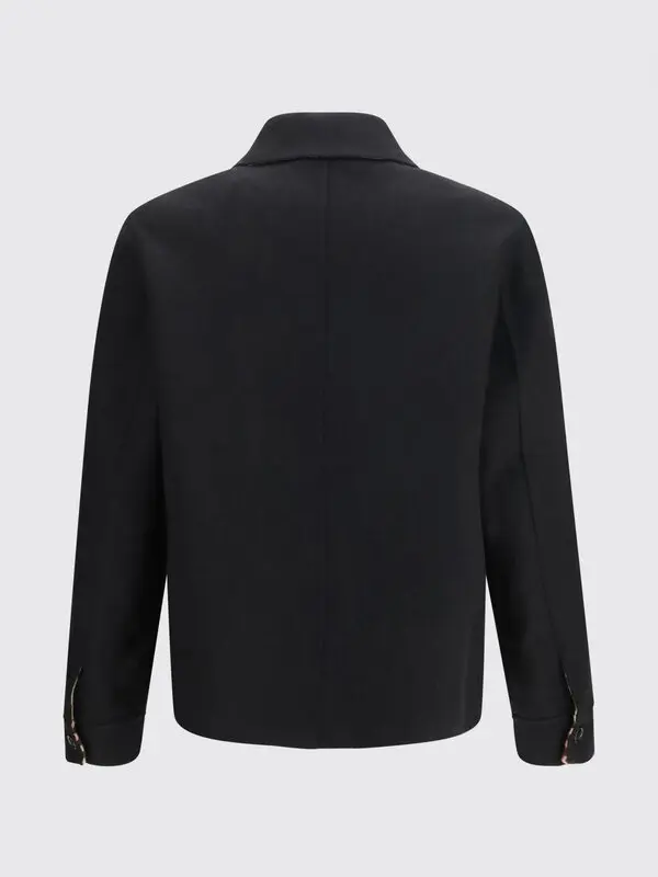 Burberry Single-breasted Short Coat In Pure Merino Wool With Flap Pockets