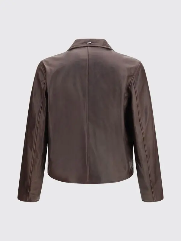 Our Legacy Smooth Cowhide Leather Jacket With Zip Closure And Side Pockets
