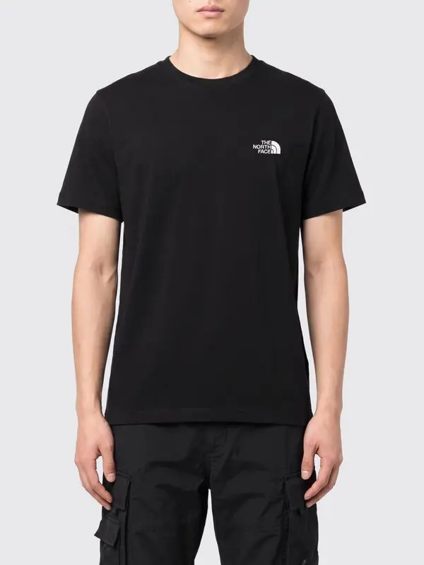 The North Face Crewneck Pure Cotton T-shirt With Contrast Logo Print - Black
