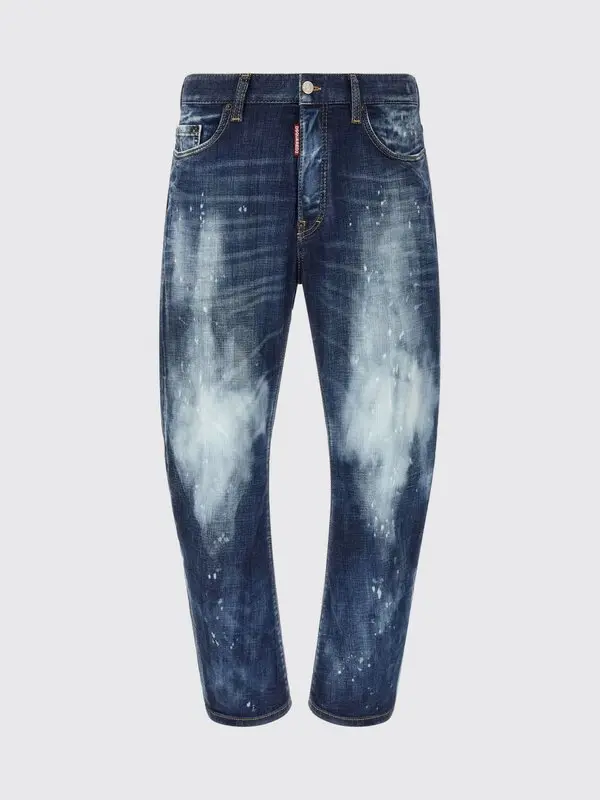 Dsquared2 Bro Straight Fit Distressed Cotton Denim Jeans
