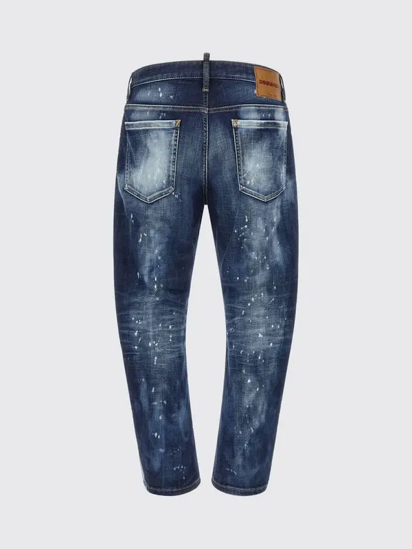 Dsquared2 Bro Straight Fit Distressed Cotton Denim Jeans