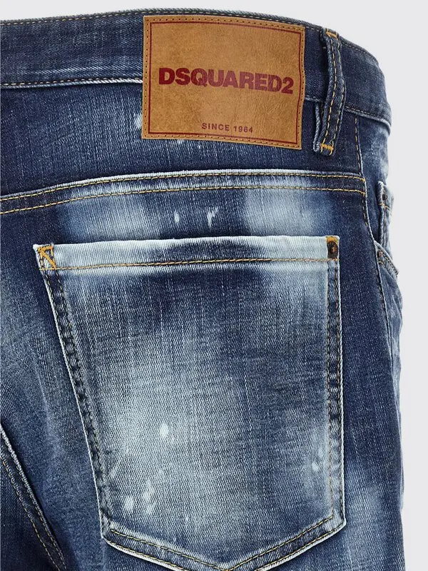 Dsquared2 Bro Straight Fit Distressed Cotton Denim Jeans
